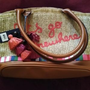 libby. edelman | Bags | Libby Edelman Large Straw Tote Beach Vacation ...